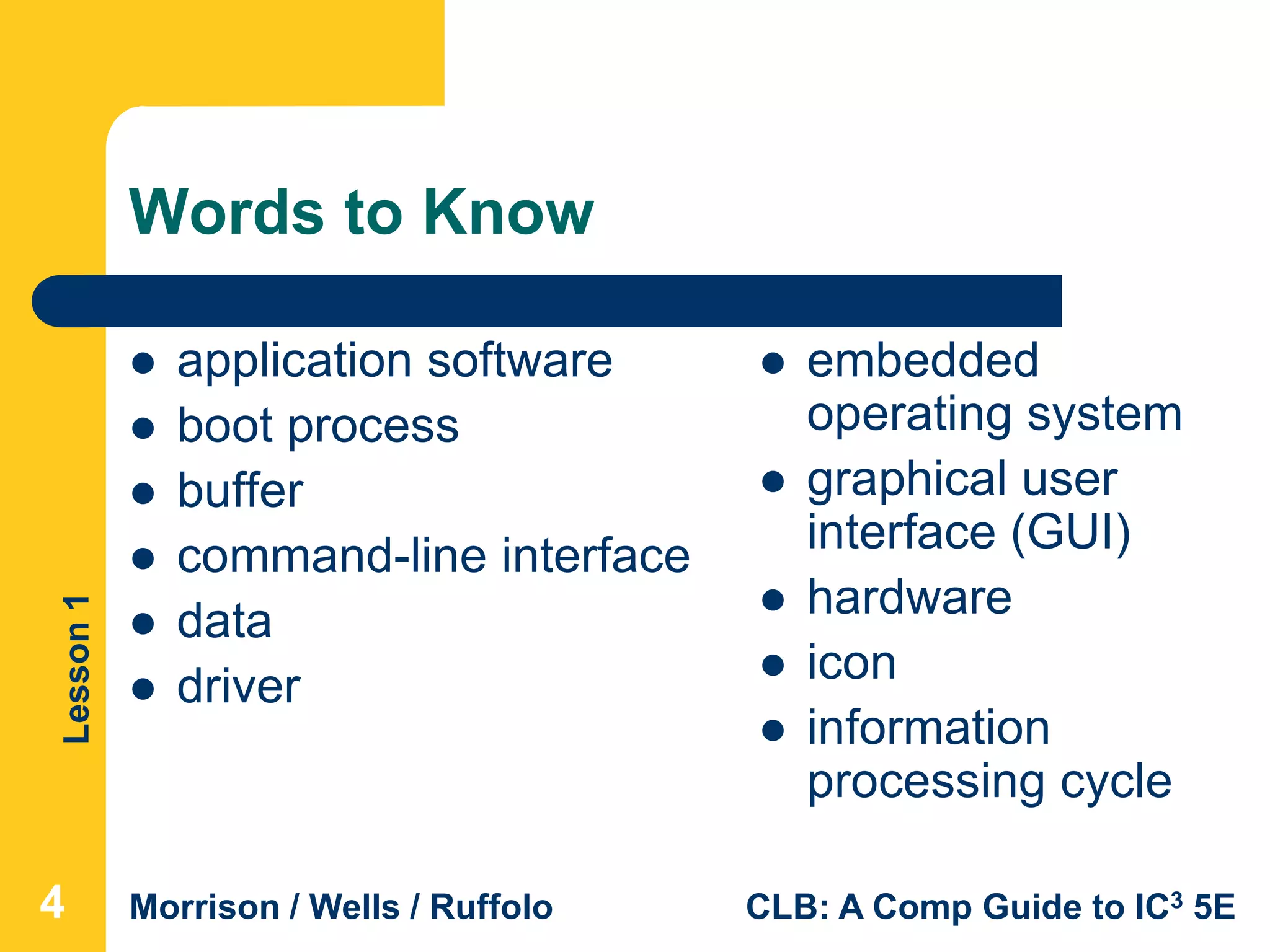 Computer Literacy Lesson 1: Computer and Operating Systems | PPTX