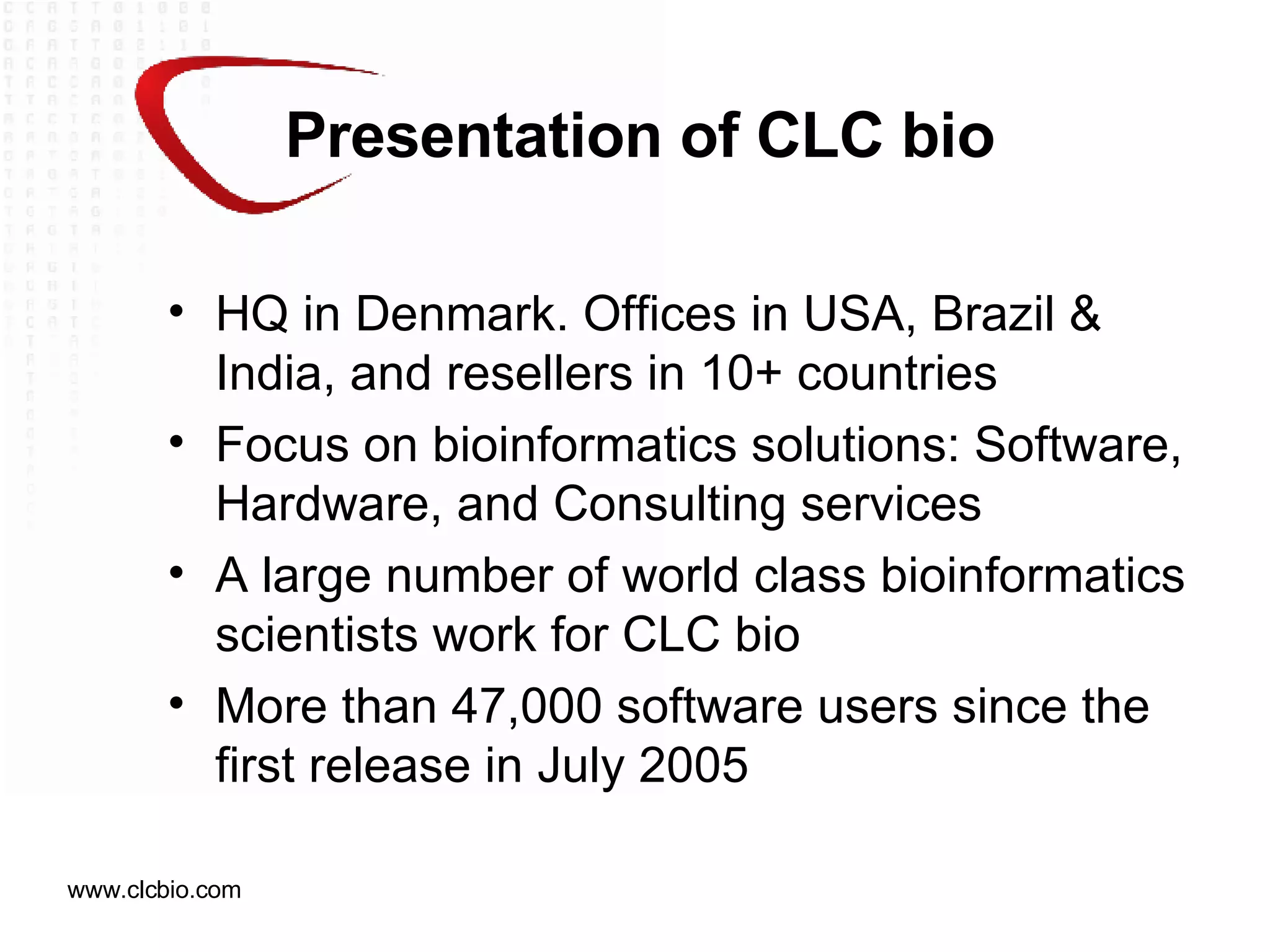 Clc Bio Basic Company Presentation | PPT