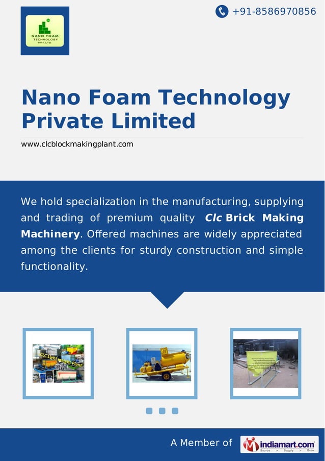 Nano Foam Technology Private Limited, Coimbatore, CLC Plants | PDF