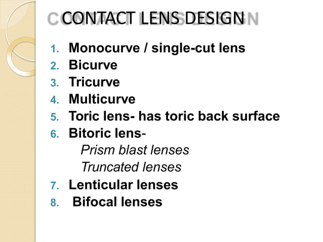 Contact lenses and their uses in ophthalmology | PPT