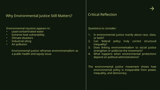 The Environmental Justice Movement: From Warren County to Federal ...