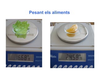 Càlcul del percentatge d’aigua d’alguns aliments | PPT