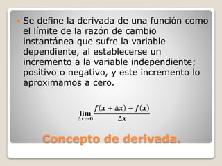 Cálculo de la derivada de una función | PPTX