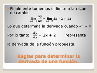 Cálculo de la derivada de una función | PPTX
