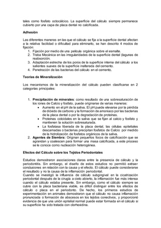 Cálculo dental Periodoncia | DOCX