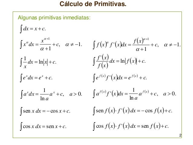 Cálculo de primitivas