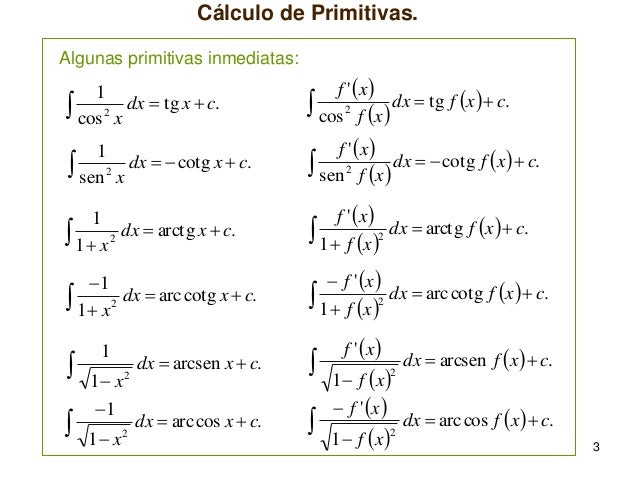 Cálculo de primitivas