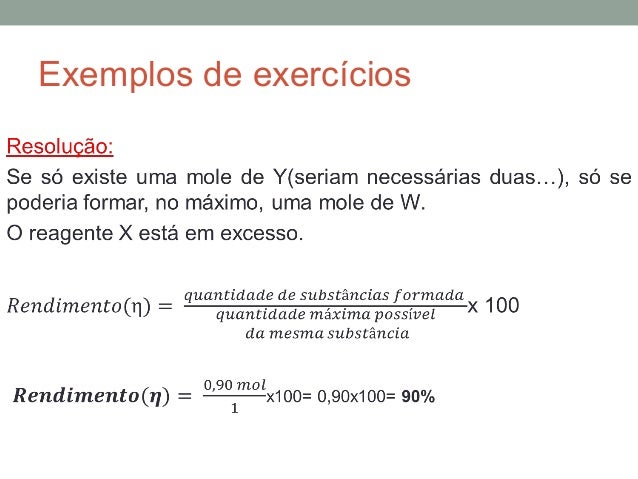 Quimica De Rendimento Teorico PPT - Química Aplicada à Engenharia ...