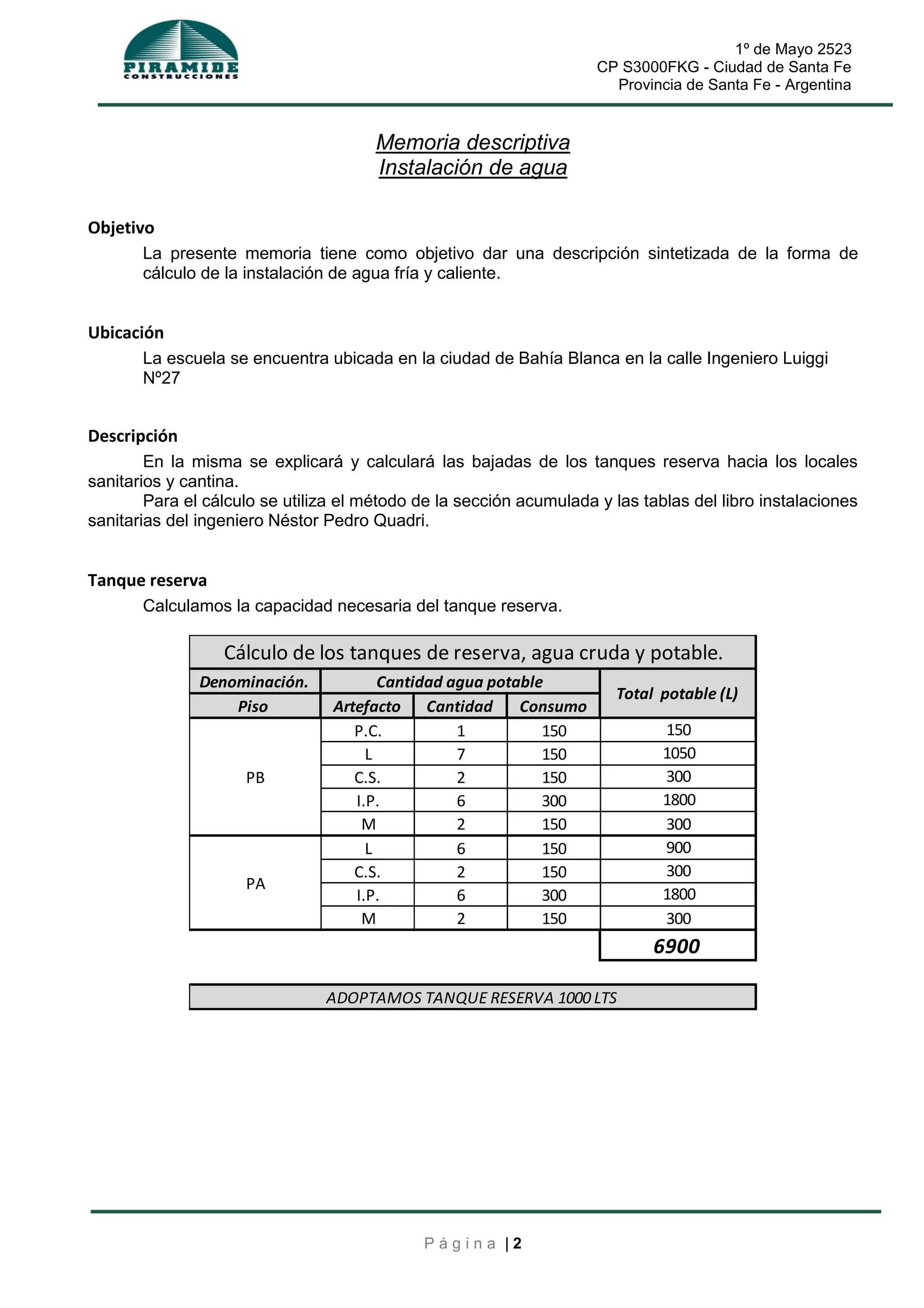 Cálculo instalación de agua | PDF | Science