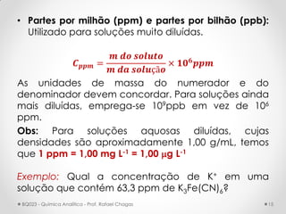 Cálculos empregados em química analítica | PDF
