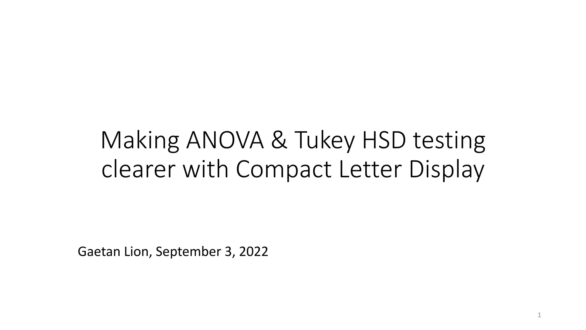Compact Letter Display Cld How It Works Ppt 