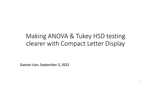 Compact Letter Display (CLD). How it works | PPT