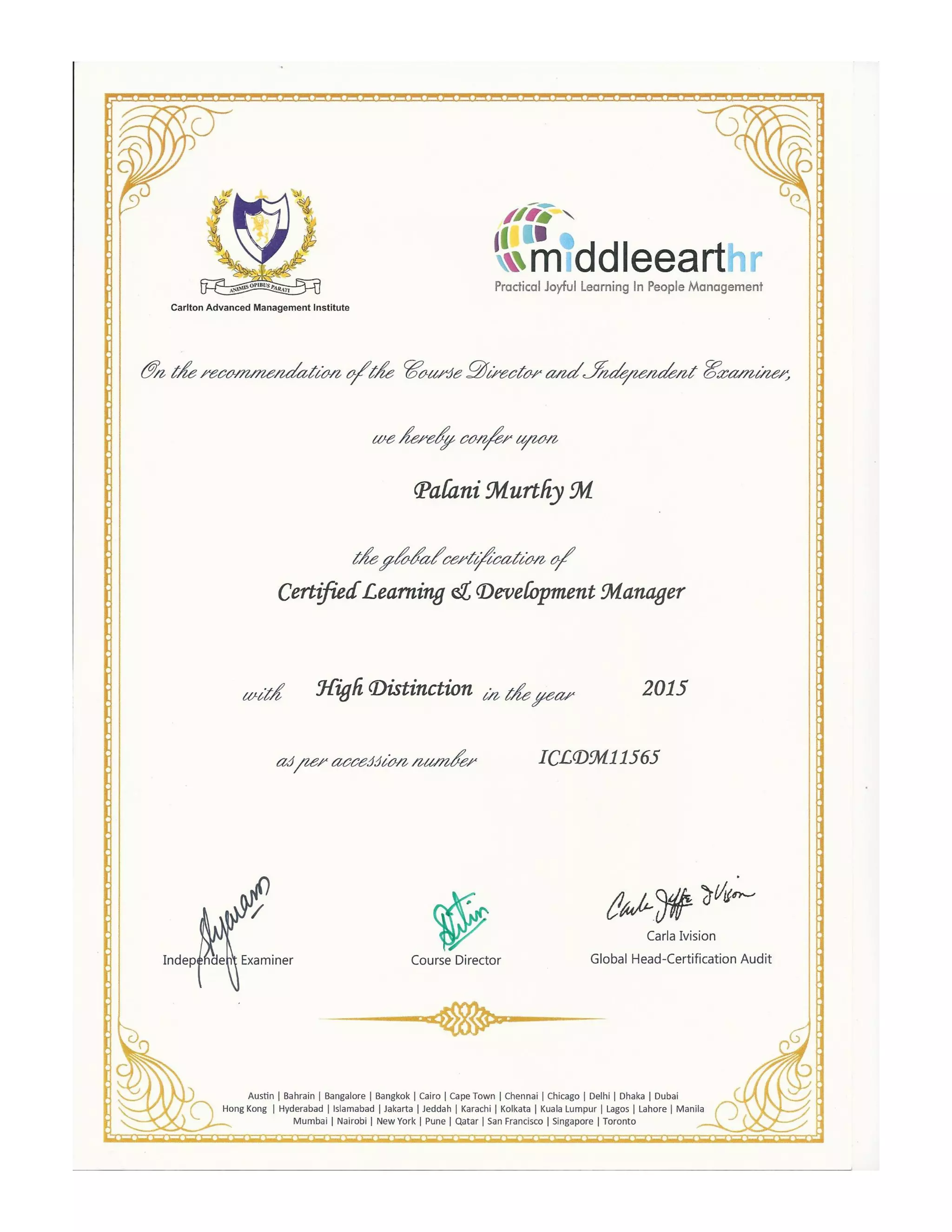 Certified Learning & Development Manager | PDF