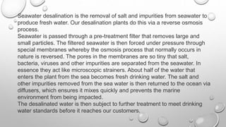 DESALINATION AND THERMAL DISTILLATION OF SEA WATER. | PPTX