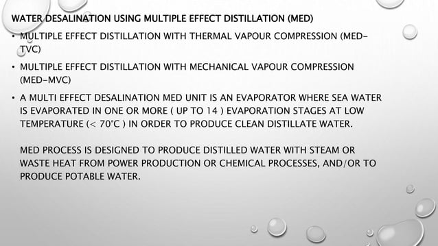 DESALINATION AND THERMAL DISTILLATION OF SEA WATER. | PPTX