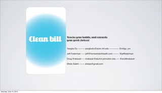 CleanBill - Track your habits and reward good choices for your health | PPT