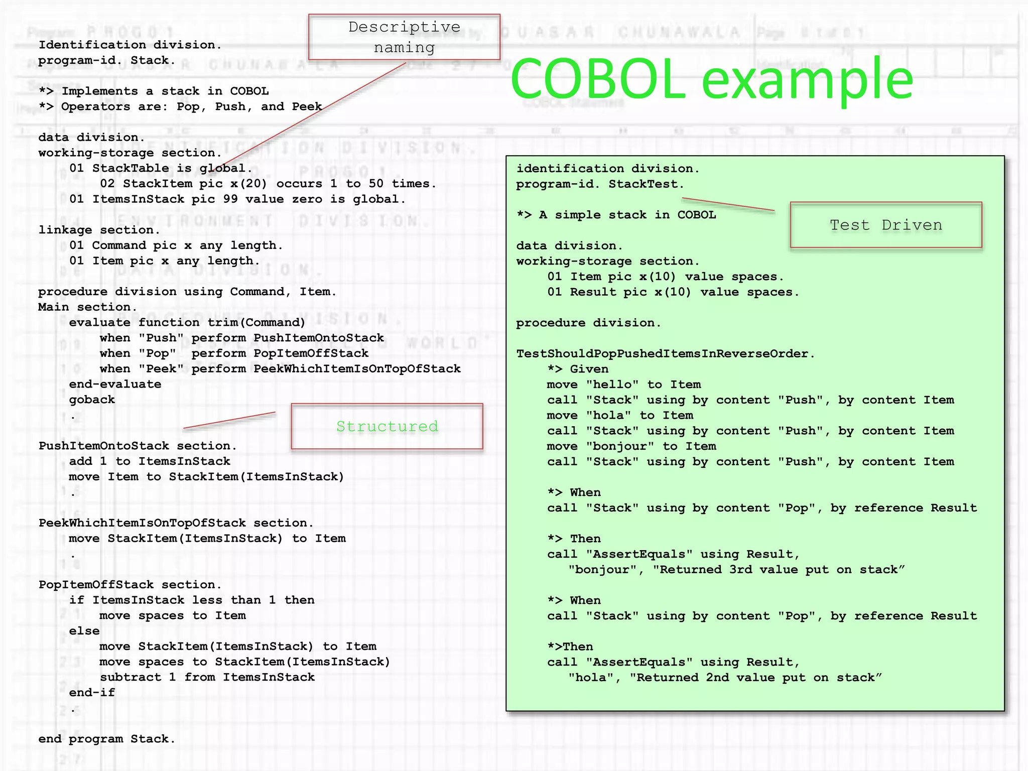 Clean COBOL Lightning Talk - Ox:Agile 2019 | PPT