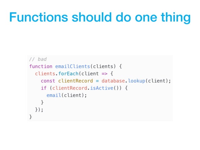 Concepts of Clean Code adapted for JavaScript - Tech'n'Drinks @myposter ...