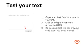 How to Write a Clean HTML Blog Post for your CMS | PPTX