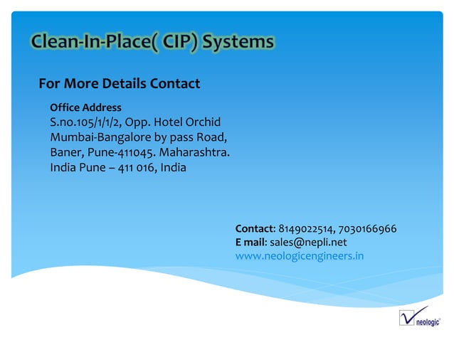 Clean in-place (cip) systems | PDF