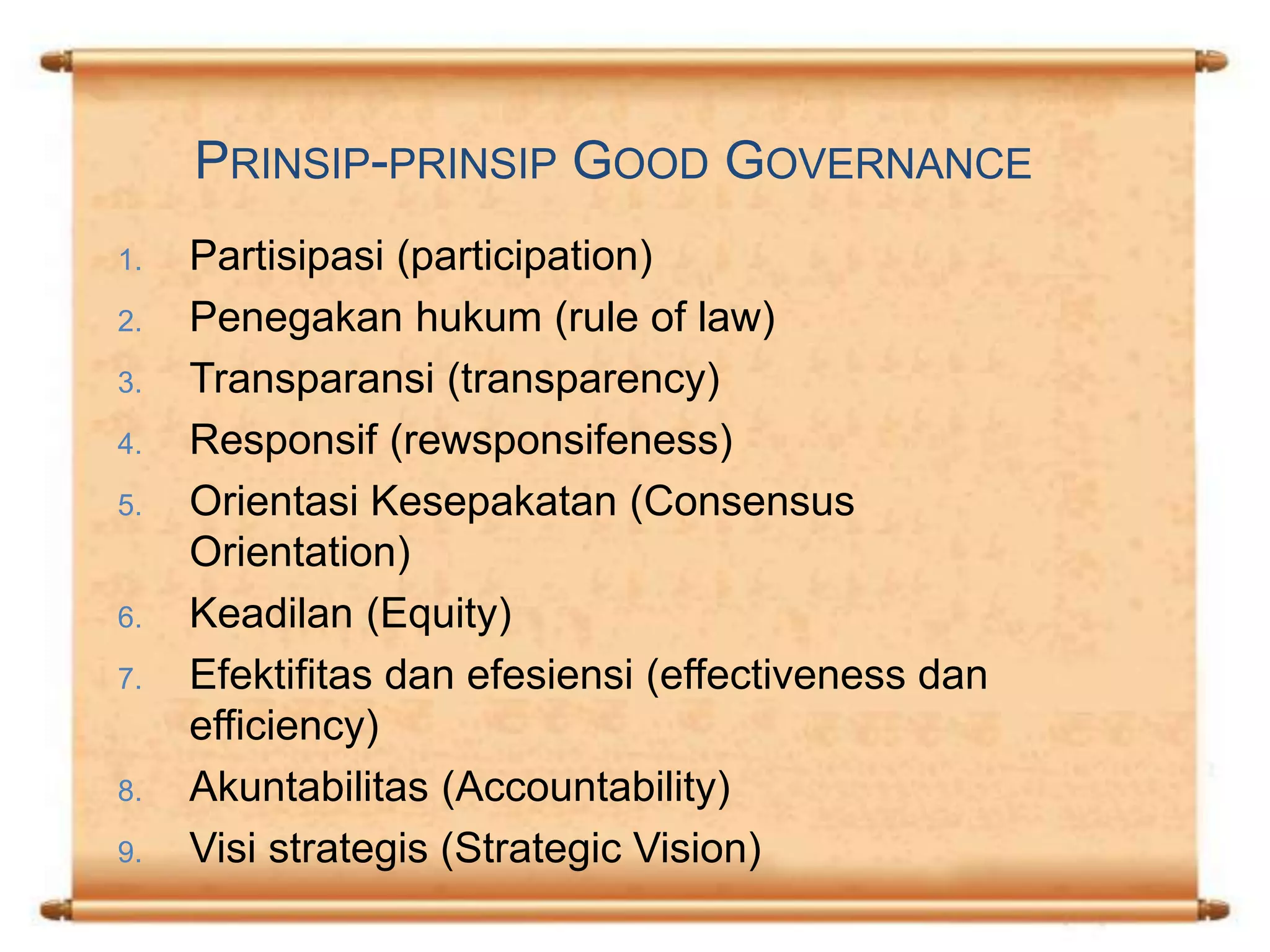 Clean and good governance | PPTX
