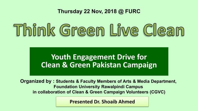 Clean and Green Pakistan by Dr. Shoaib Ahmed | PDF