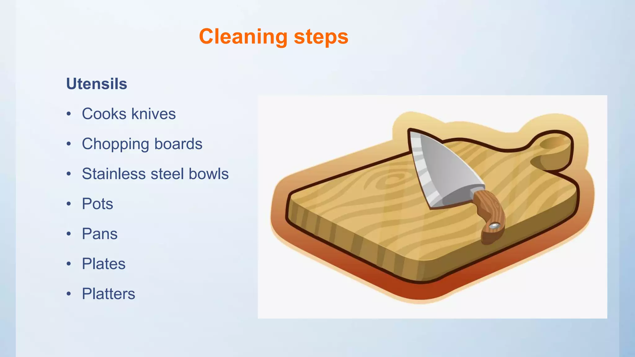 Clean and maintain kitchen equipment and utensils | PPTX