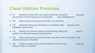 Clean and maintain kitchen equipment and utensils | PPTX