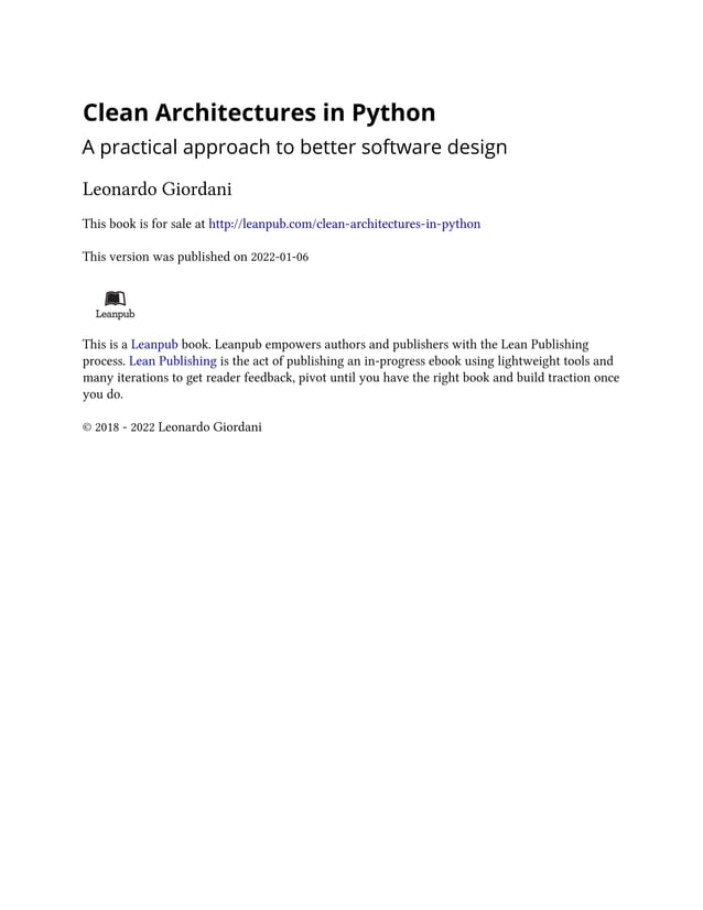 Clean Architectures In Pythonpdf Databases Computer Software And