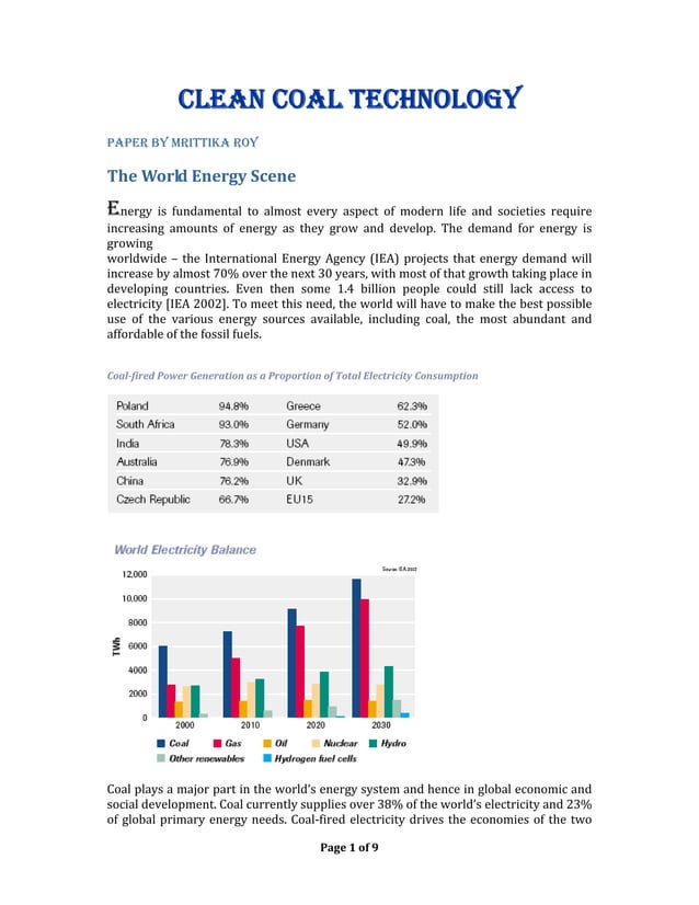 Clean coal technology | PDF