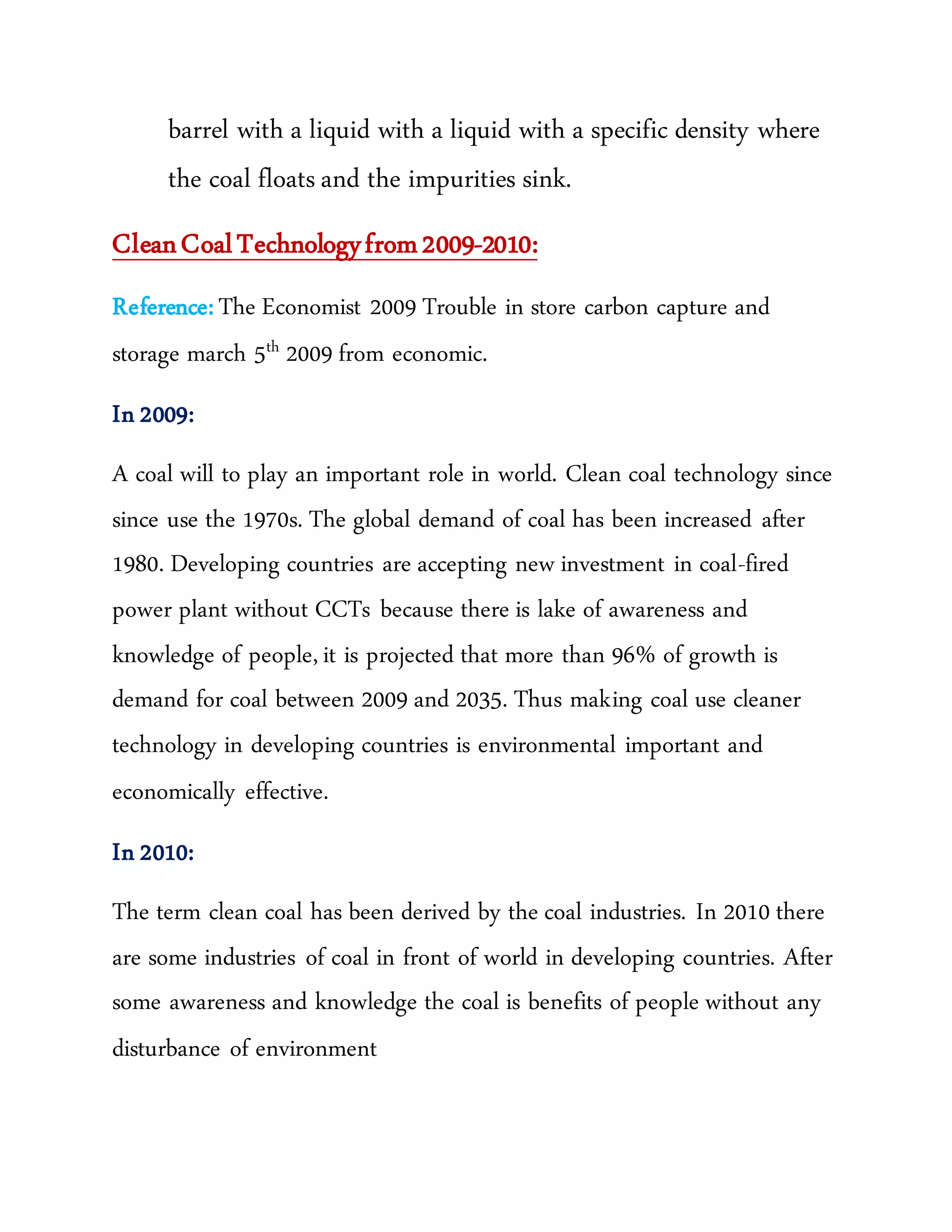 Clean coal technology | DOCX