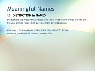 Naming Standards, Clean Code | PPTX