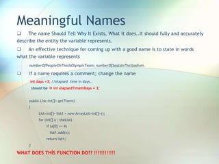 Naming Standards, Clean Code | PPTX