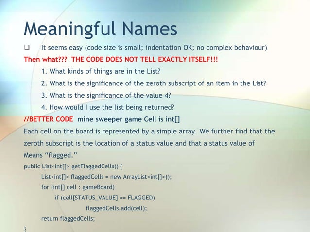 Naming Standards, Clean Code
