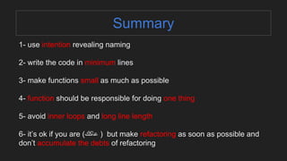 Clean Code Tips (Day 1 ) | PPT | Free Download