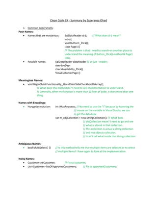 Learn the Art of Writing Clean Code | PDF