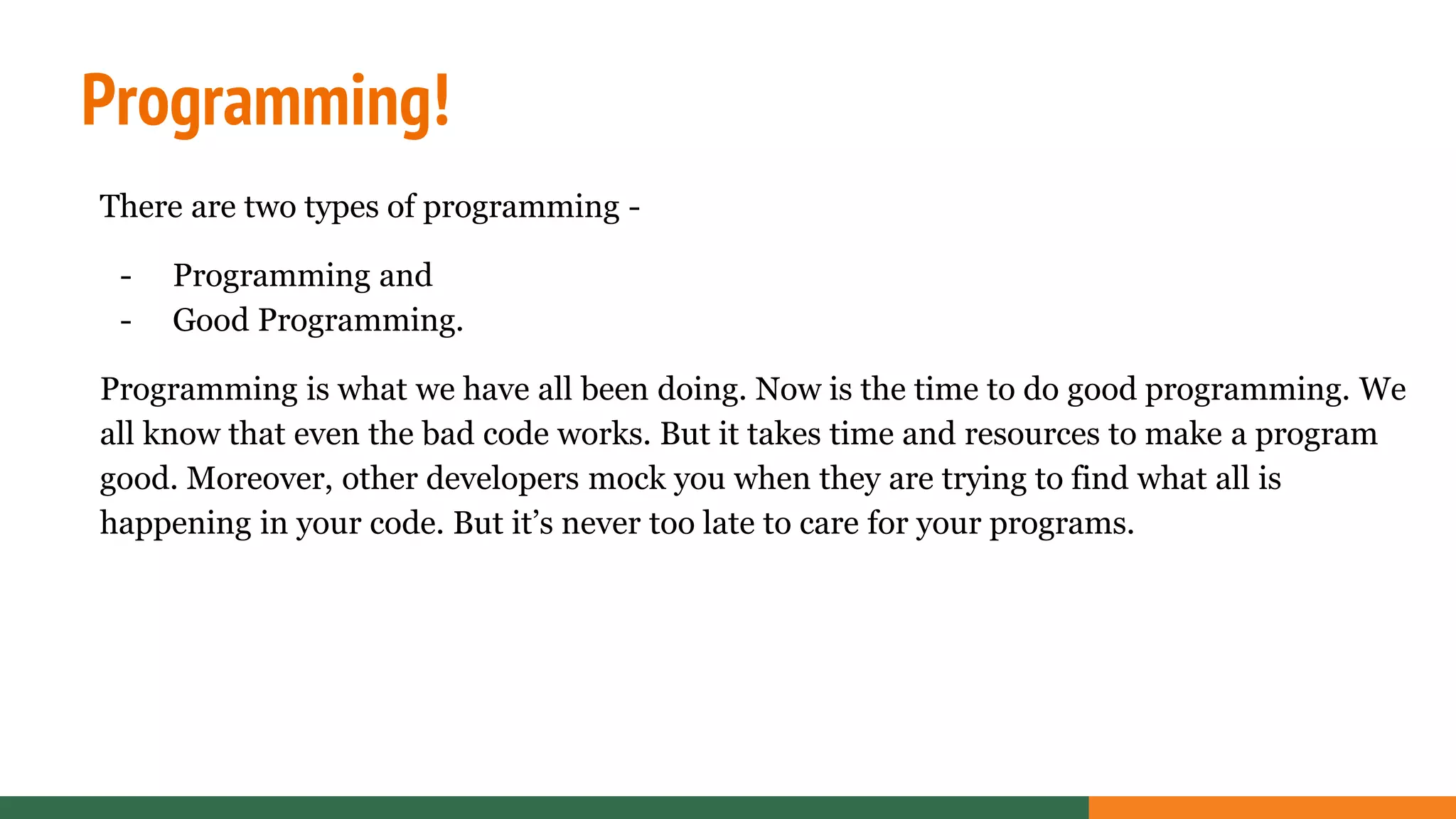 Writing Clean Code | PPTX