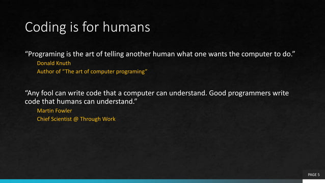Clean Code Writing Code For Human Ppt 5799