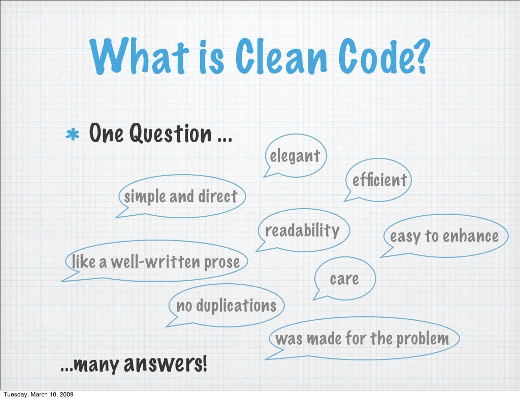 What is Clean Code? One What is Clean Code? One