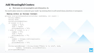 Clean code: meaningful Name | PDF
