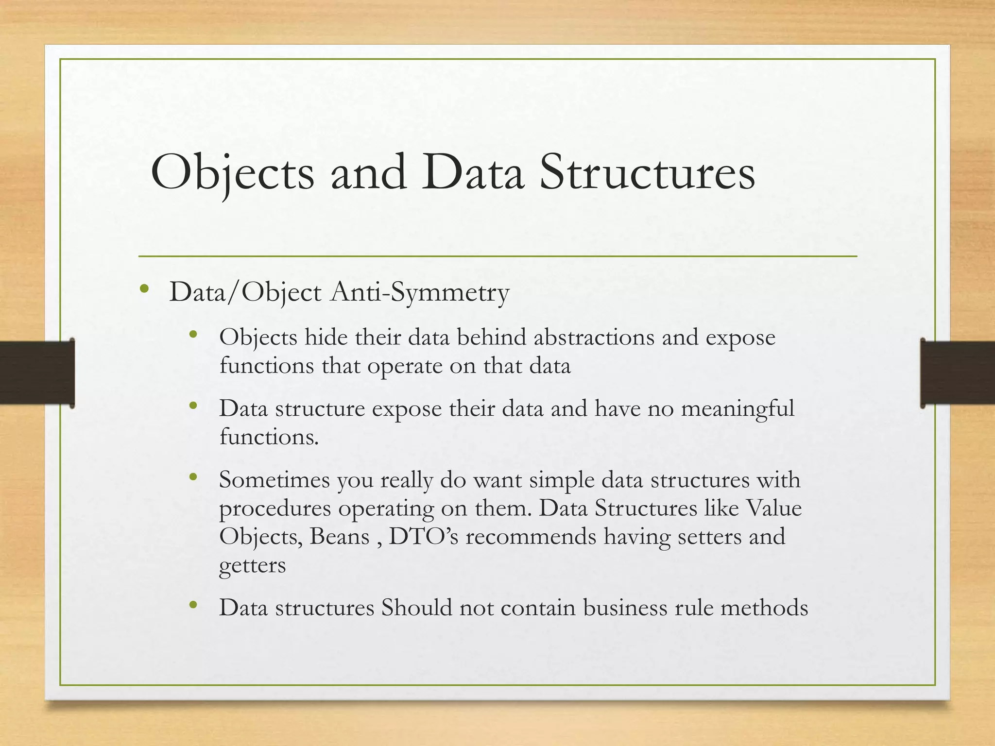 Writing Clean Code (Recommendations by Robert Martin) | PPTX