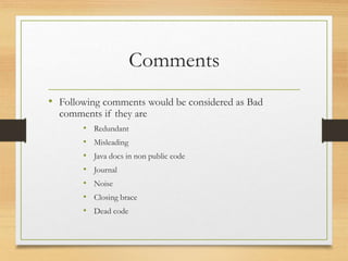 Writing Clean Code (Recommendations by Robert Martin) | PPT