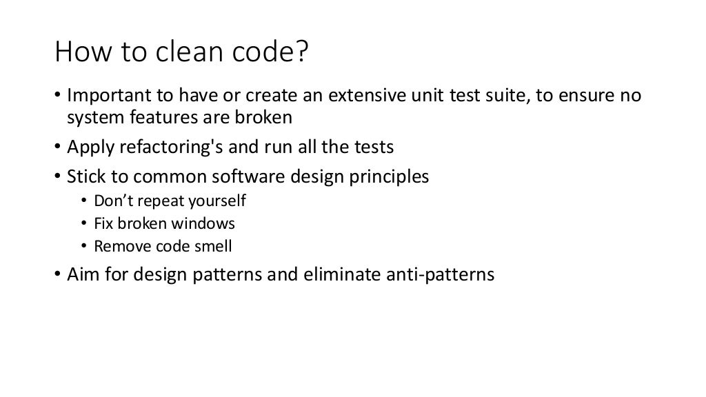Clean code presentation