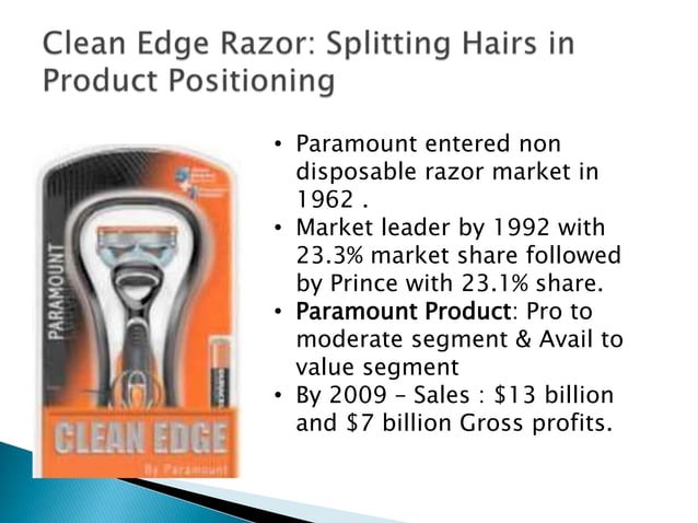 Clean edge razor presentation with recomandation | PPT