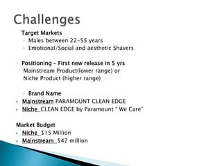 Clean edge razor presentation with recomandation | PPTX