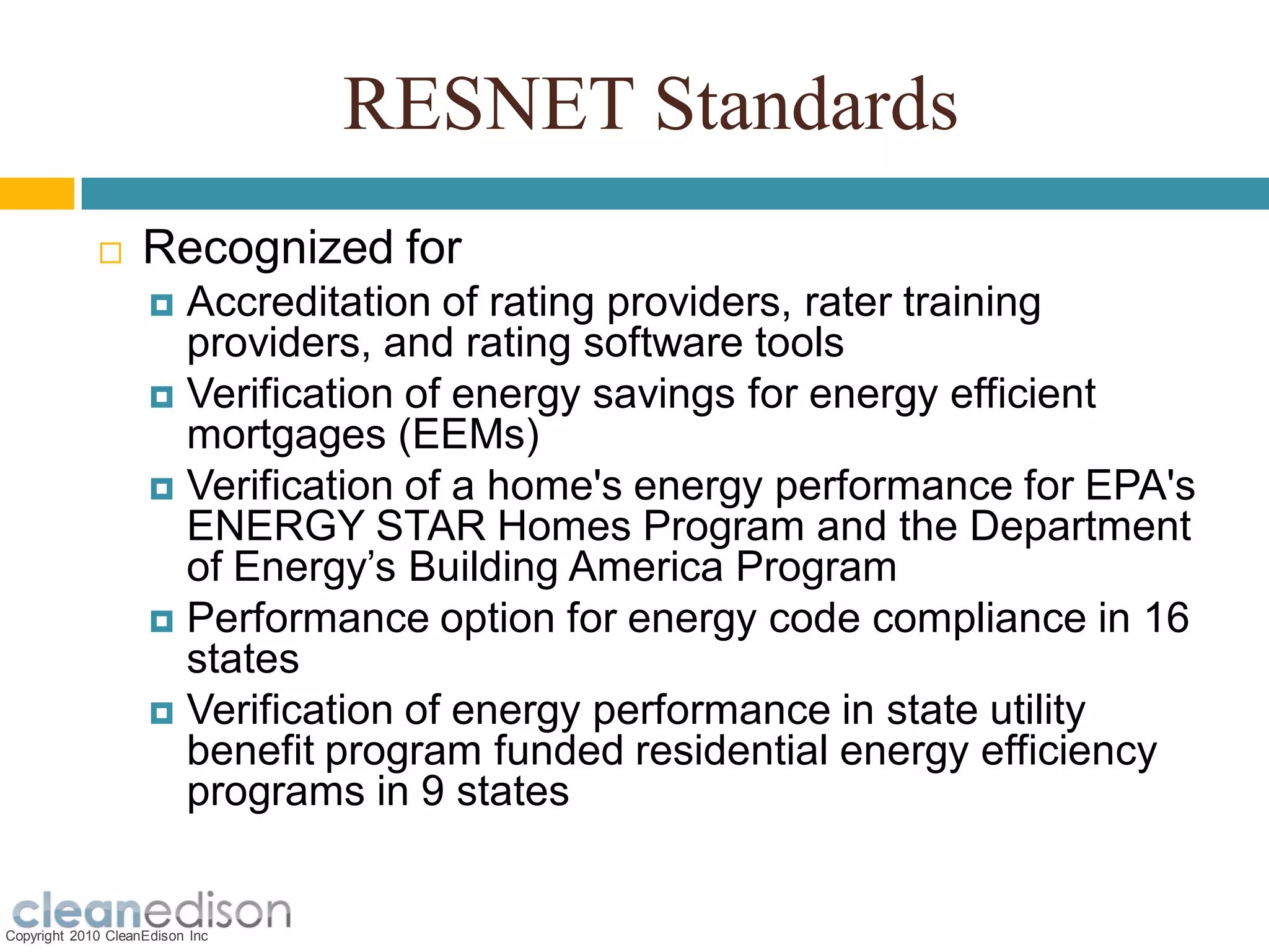 CleanEdison: What is RESNET? | PDF | Home Utilities | Personal Finance