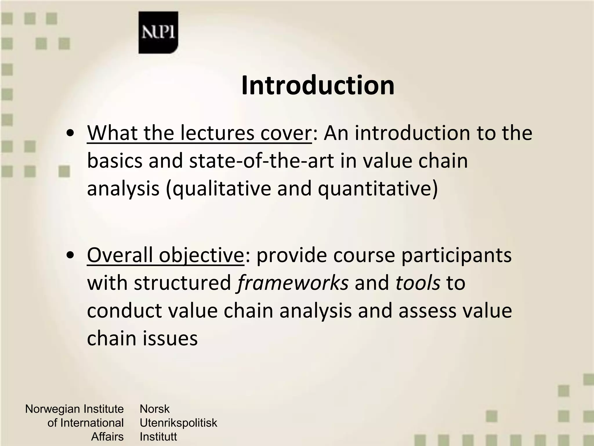 Introduction to agricultural value chains and supply chain management | PDF