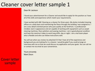 Cleaner cover letter | PPTX