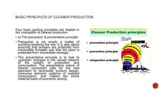 Cleaner production | PPTX | Environmental Services Industry | Industries