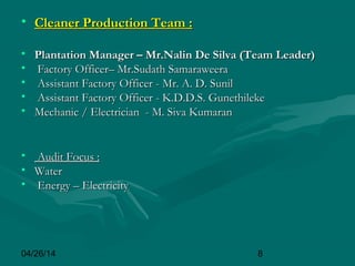 Cleaner Production Assessment-(Improved by Minura) | PPT | Agriculture ...